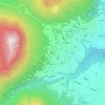 Mappa topografica Rango, altitudine, rilievo