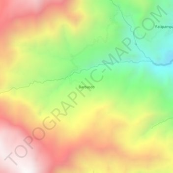 Mappa topografica Barbasco, altitudine, rilievo