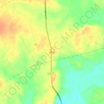 Mappa topografica Warda, altitudine, rilievo